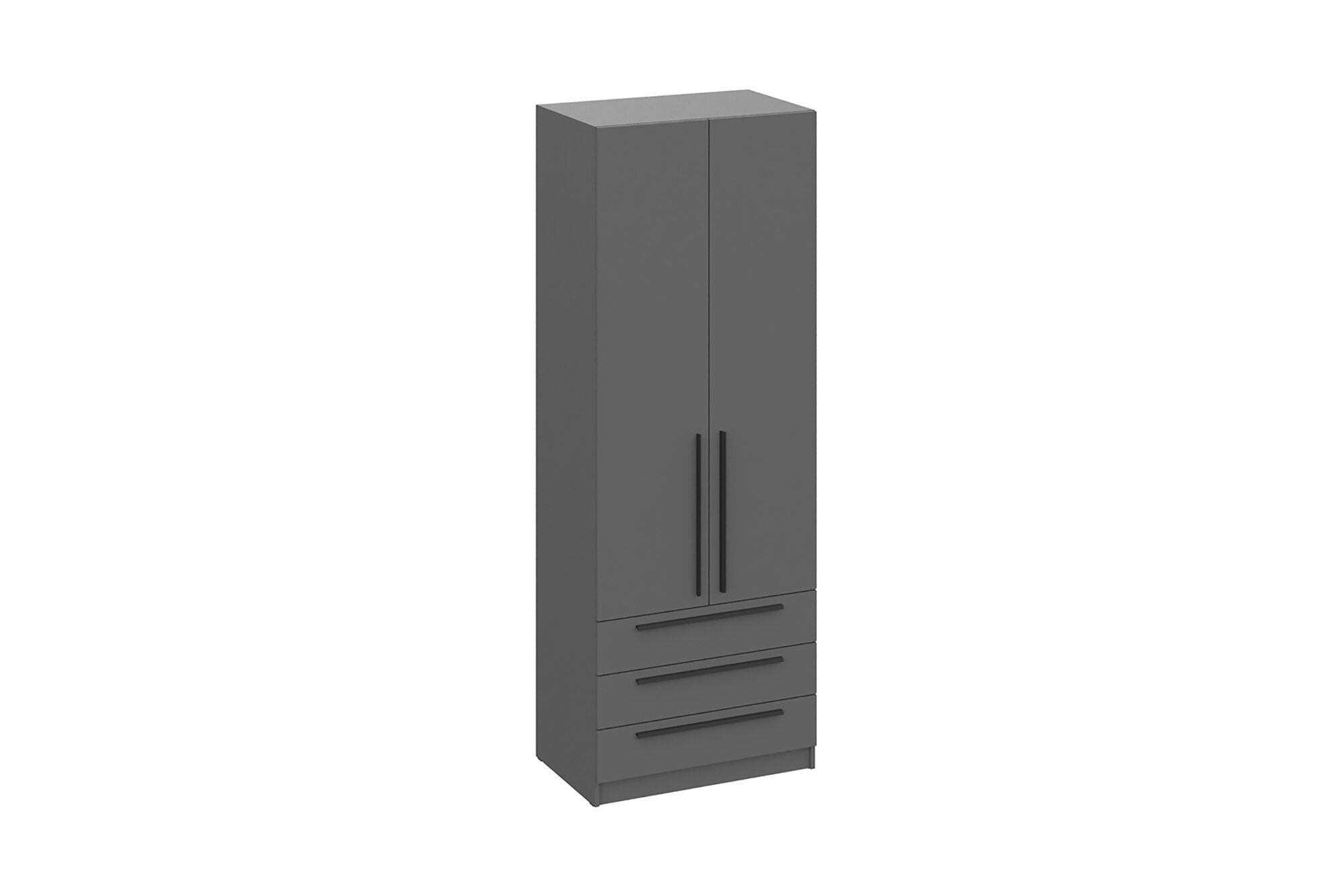 Шкаф для одежды Нонтон Берген, 80x52x220 см, 3 ящика, серый графит