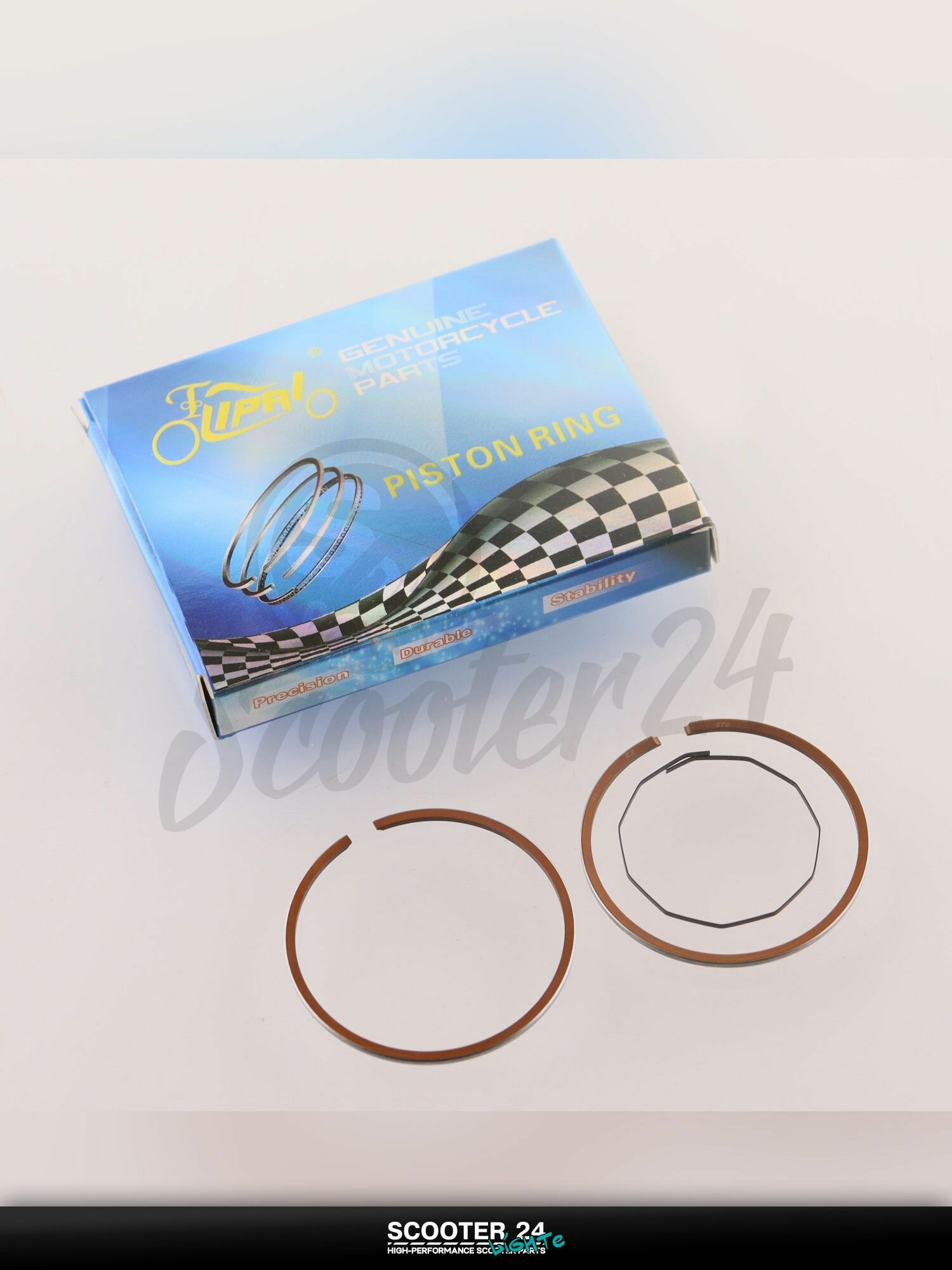 Кольца комплект на скутер Ямаха Джог / Yamaha Jog с двигателем 3KJ 65 . STD ( 44 p-10, 2JA/3KJ) "LIPAI" (mod.A)