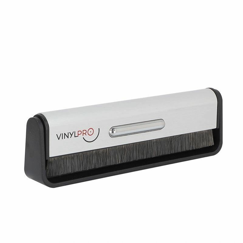 VinylPRO Brush Classic + Антистатическая щетка для чистки виниловых пластинок из углеродного волокна, серебристого цвета