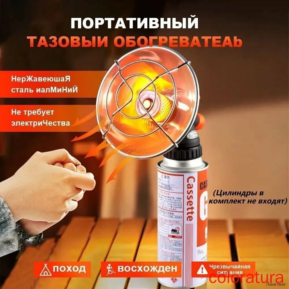 Портативный обогреватель Подходит для палаток, дома, походов. Компактный, энергоэффективный.