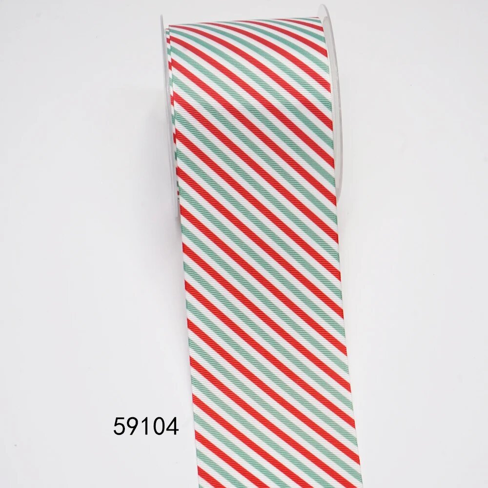 Лента топ ribbon полоска, красный, 25 мм, 5 ярдов, 59104