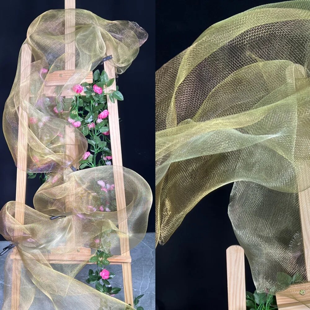 Плиссированная органза "Облако и туман", 50 см, черная Gold