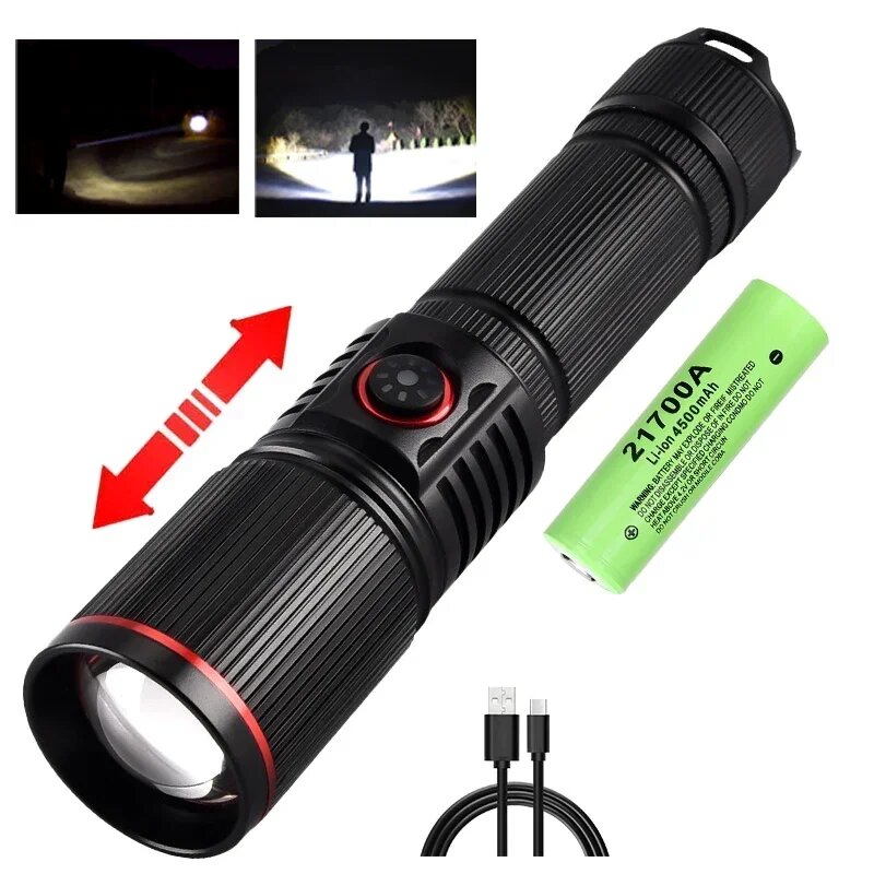 Фонарик LED XIWANGFIRE 1000лм, 21700 battery