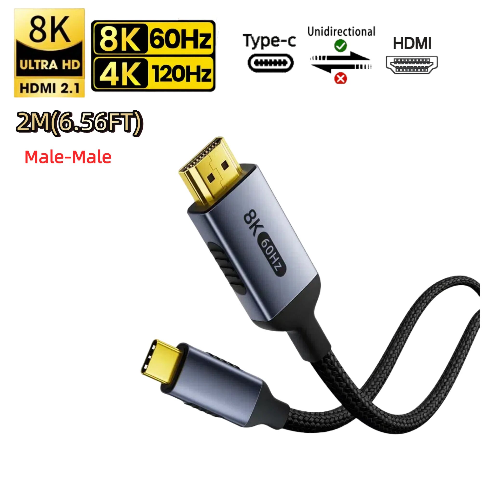 Lmcnzz Кабель USB C — HDMI 2.1 8K 1048-8K 2M