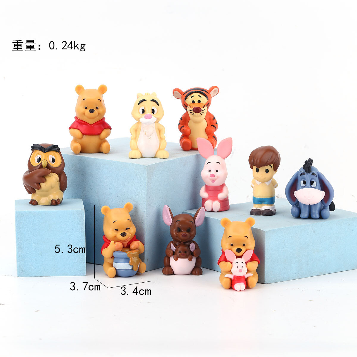 Фигурки Пятачка и Тигра в твердом исполнении (Q-версия), детские украшения для тортов в виде мультяшных персонажей, игрушки-гашапоны в закрытых коробках, фигурки тигра и свиньи.