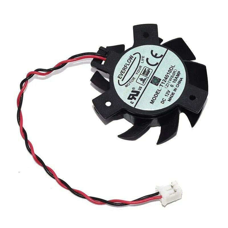 12V Новый вентилятор охлаждения видеокарт T124010DL 0.1A 2Pins Для EVERFLOW