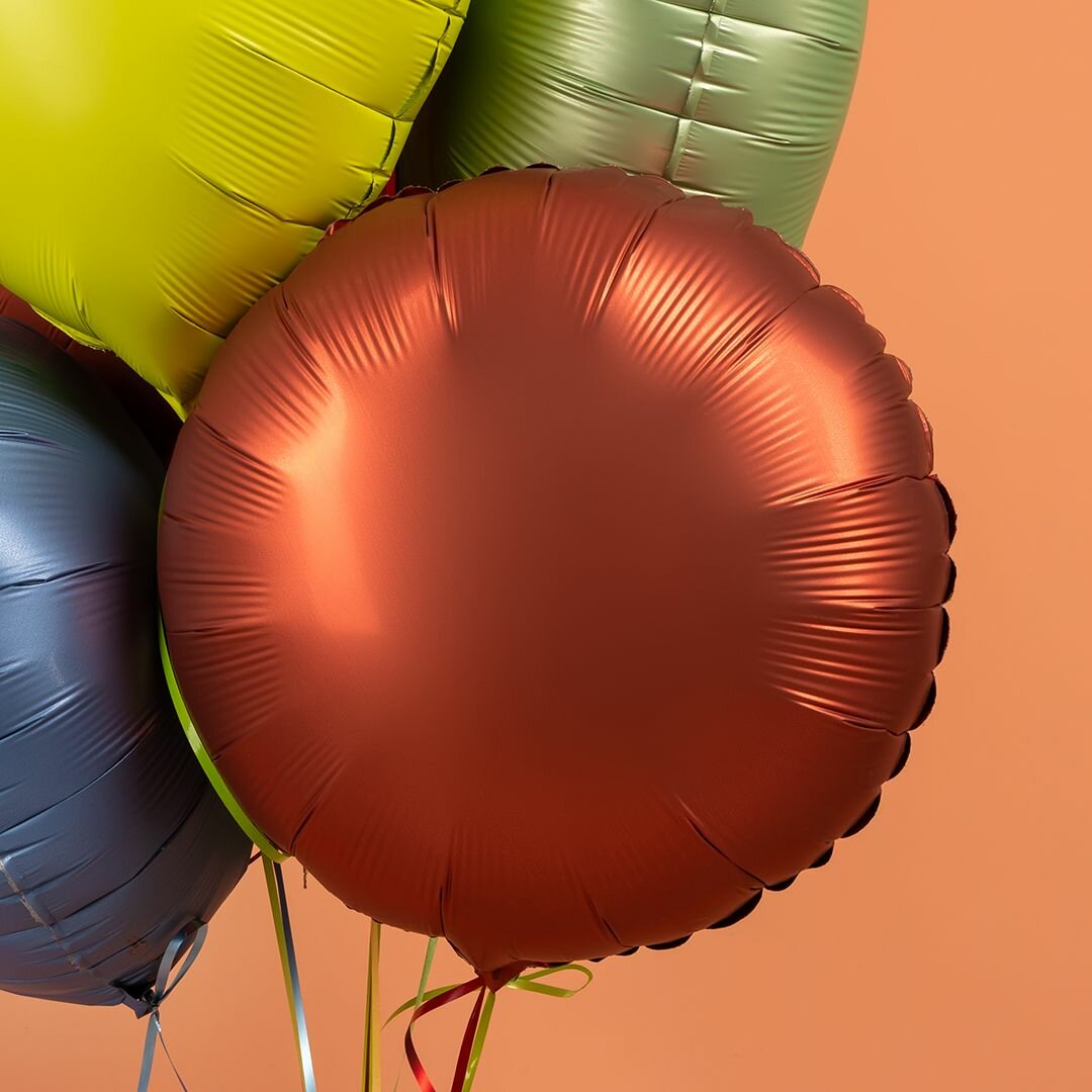 Воздушный шар Grabo 18', 46 см, круг, кирпично-красный, сатин