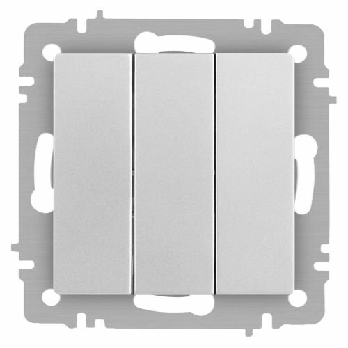 Выключатель 3-кл. СП Accent 6-106-03 10А IP20 250В AL/CU алюм. Intro Б0063536
