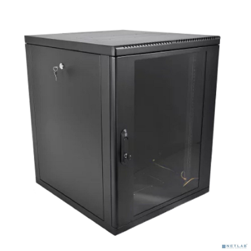ЦМО Шкаф телекоммуникационный настенный разборный 15U (600 x 520) съемные стенки, дверь стекло, цвет черный (ШРН-М-15.500-9005)