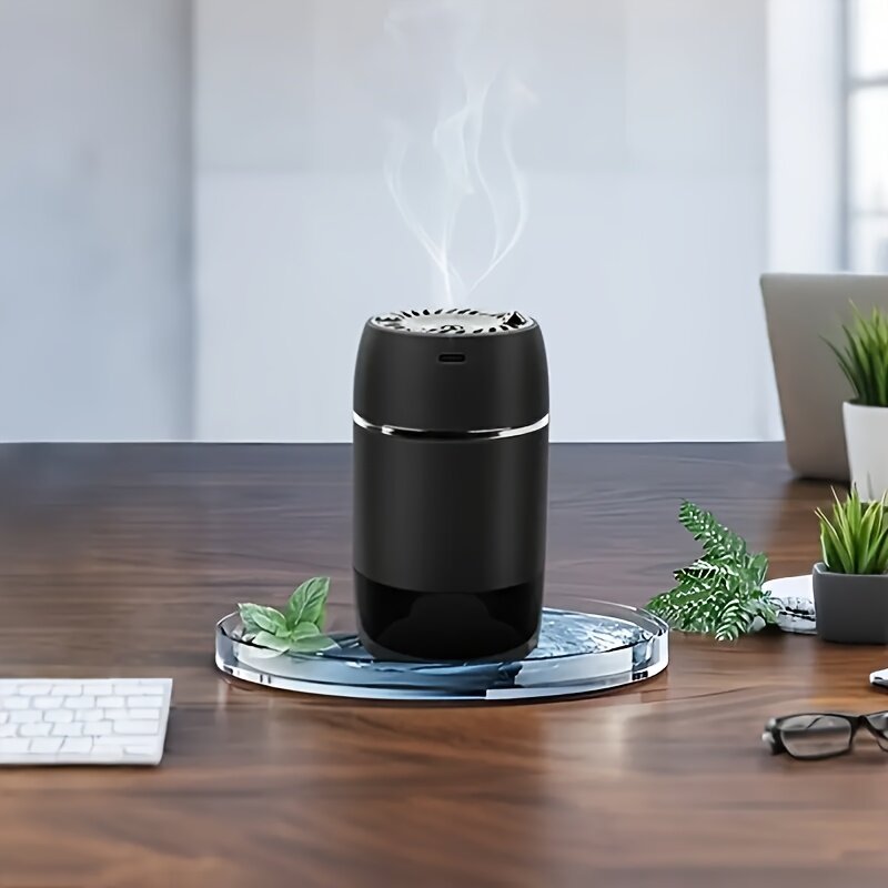 Аромадиффузор-увлажнитель с USB-зарядкой, цветной LED-подсветкой и проекцией звезд, портативный, для авто и спальни, черный