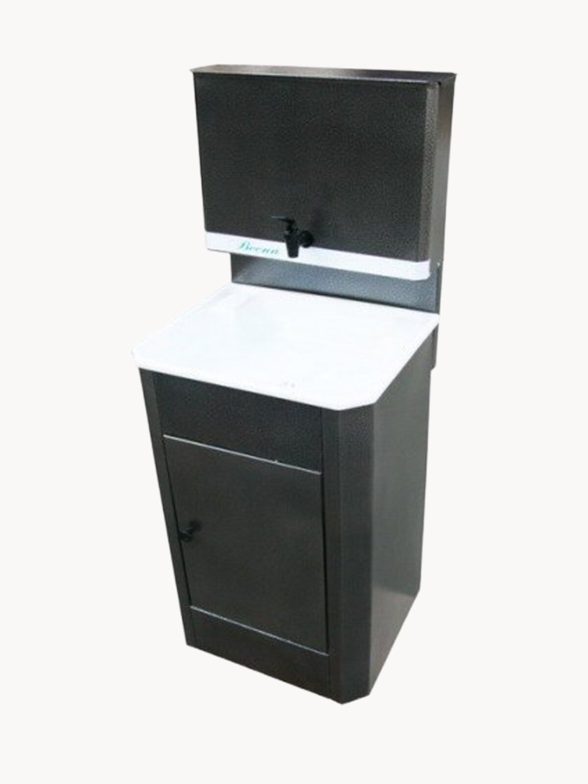 Умывальник весна мини, 11,5 л, без ЭВН, мойка пластик, тумба металл, бак металл, серебро