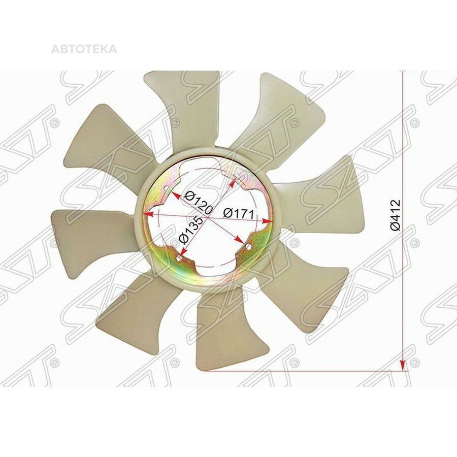 Крыльчатка вентилятора NISSAN ATLAS F22H41 TD27 89-95 SAT ST2106043G00