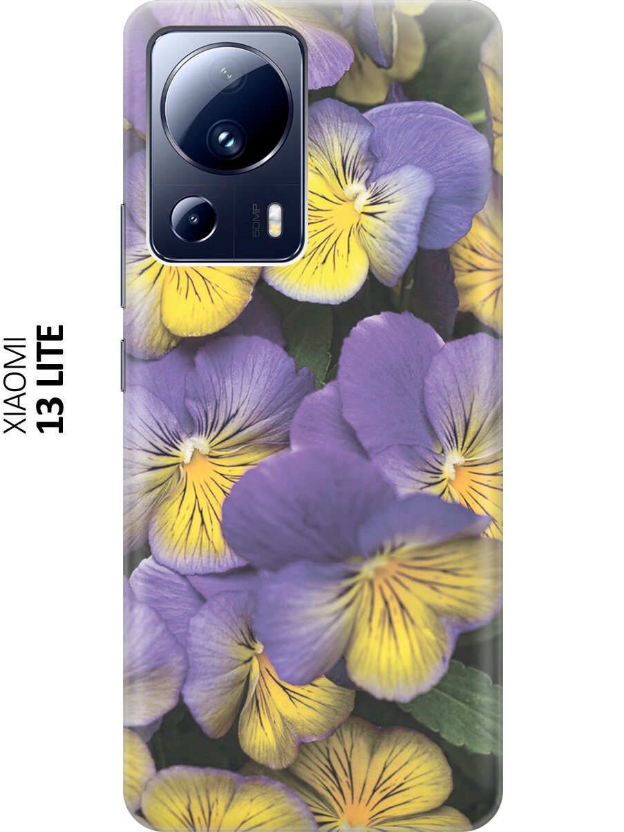 Силиконовый чехол Фиолетовые и желтые фиалки на Xiaomi 13 Lite / Сяоми 13 Лайт