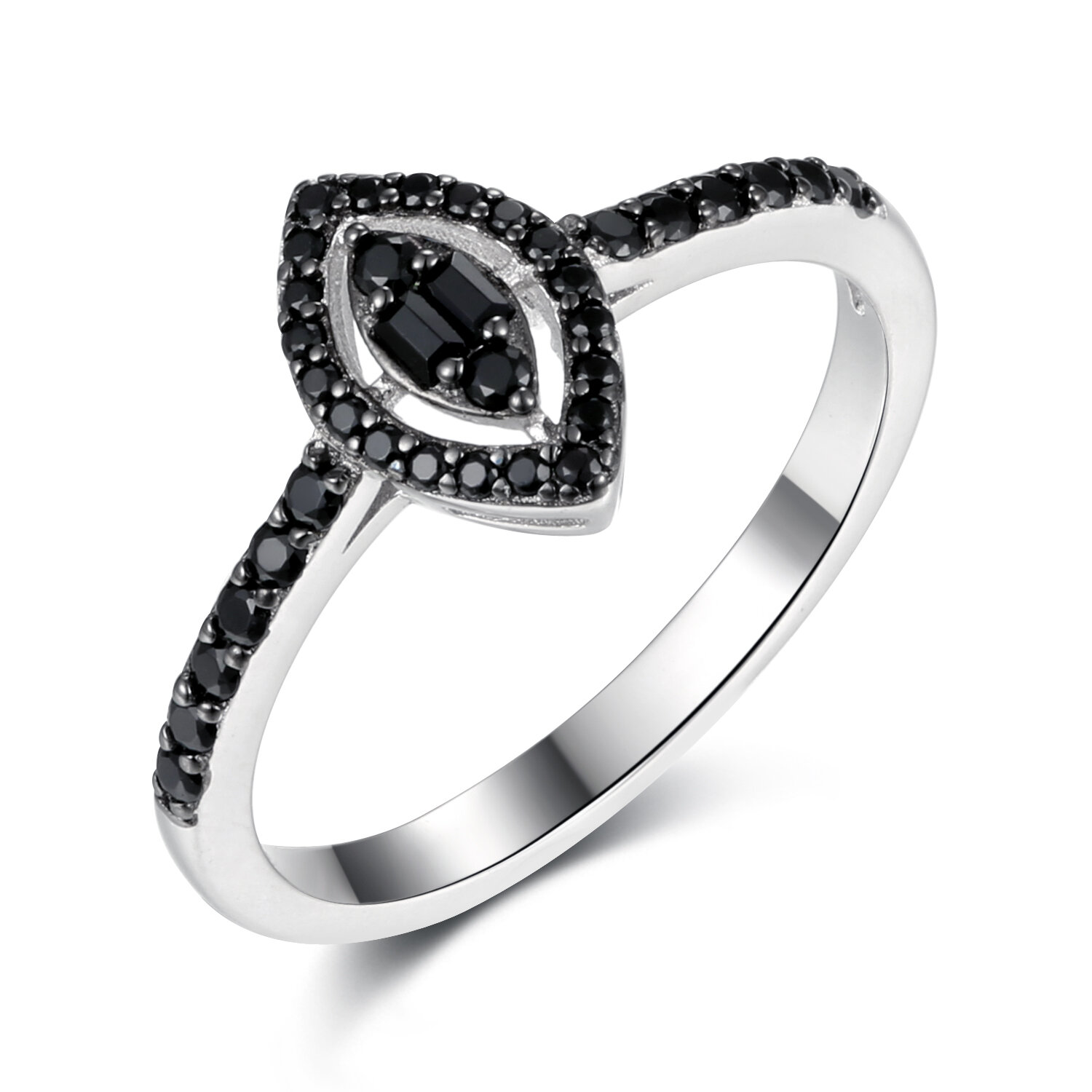 Кольцо, серебро, 925 проба, шпинель