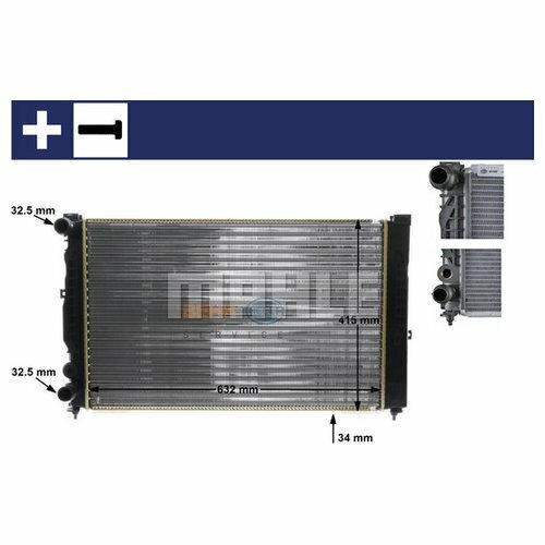 Основной радиатор (двигателя) Knecht/Mahle CR647000S для Audi A4, A6; Skoda Superb I; VW Passat