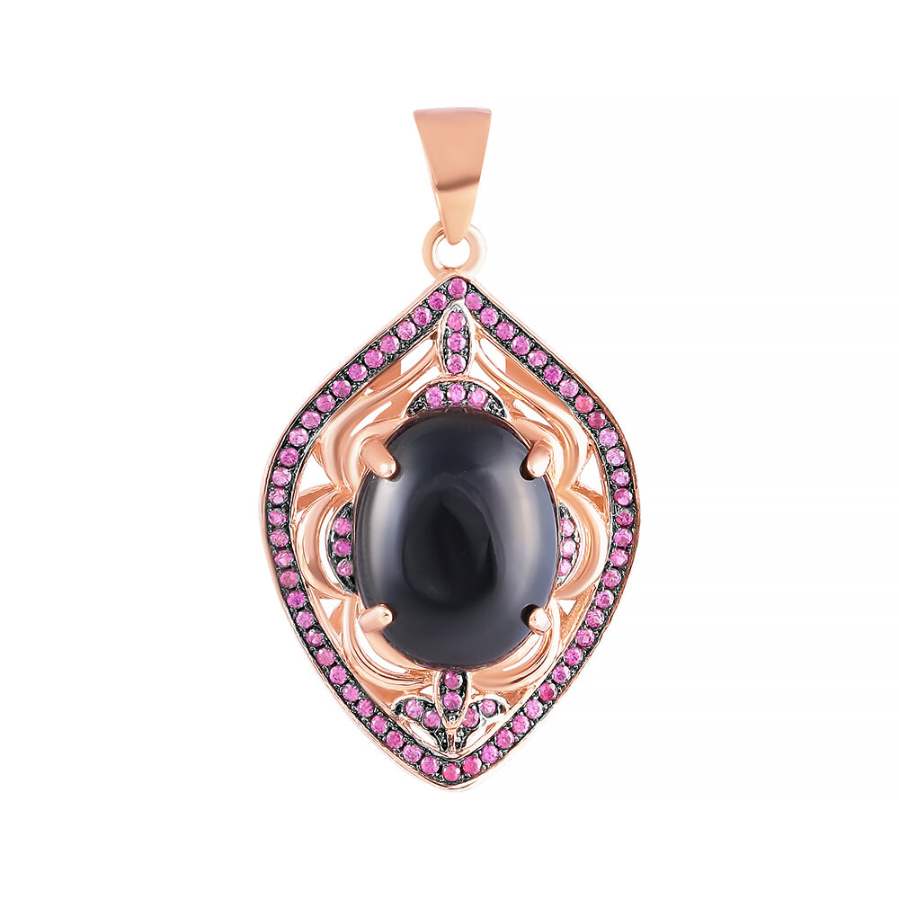 Подвеска, серебро, 925 проба, оникс