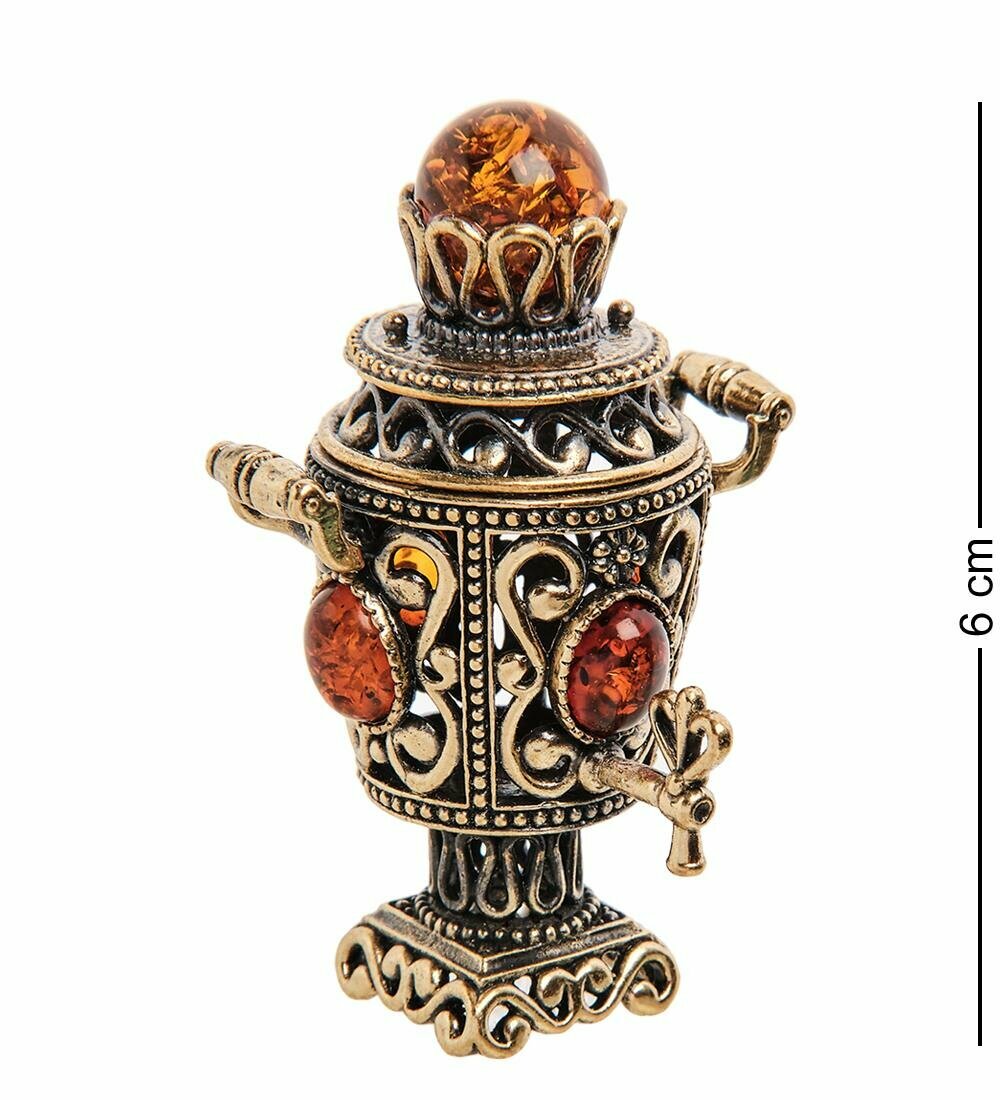 Фигурка Самовар Ажурный (латунь, янтарь) A2163882 Народные промыслы бронзовый