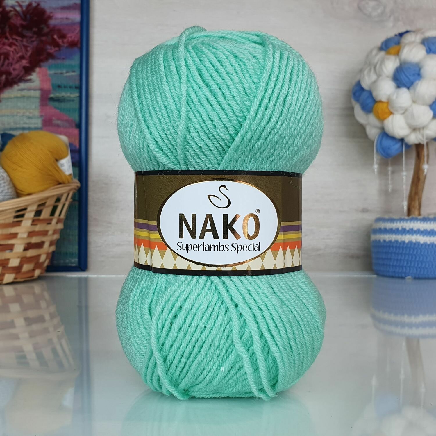 Пряжа NAKO Superlambs Special, весна - 3726, 49% шерсть, 51% премиум акрил, 5 мотков, 100 г, 200 м.