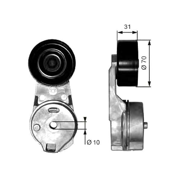 GATES t39065 (062145299A / T39065) ролик натяжной привода вспомогательных агрегатов