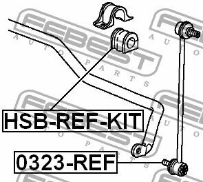 Втулка переднего стабилизатора D20 комплект FEBEST HSBREFKIT