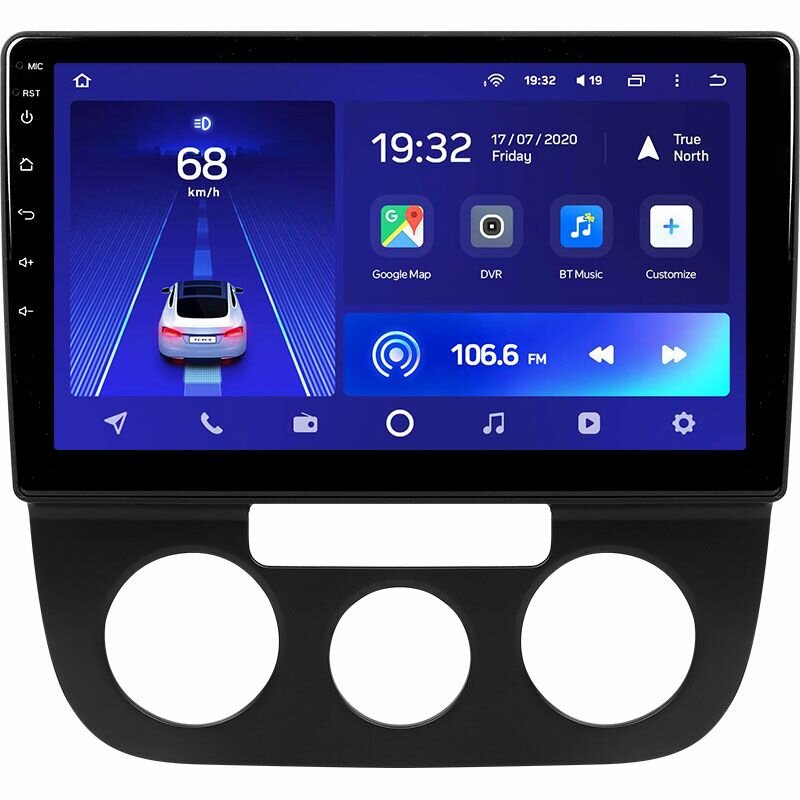 Автомагнитола с рамкой 2 din 10 дюймов для Volkswagen Jetta 5 (F1 вариант) 2005-2011 / Android 4Gb+64Gb / GPS / Bluetooth / Wi-Fi / FM-радио