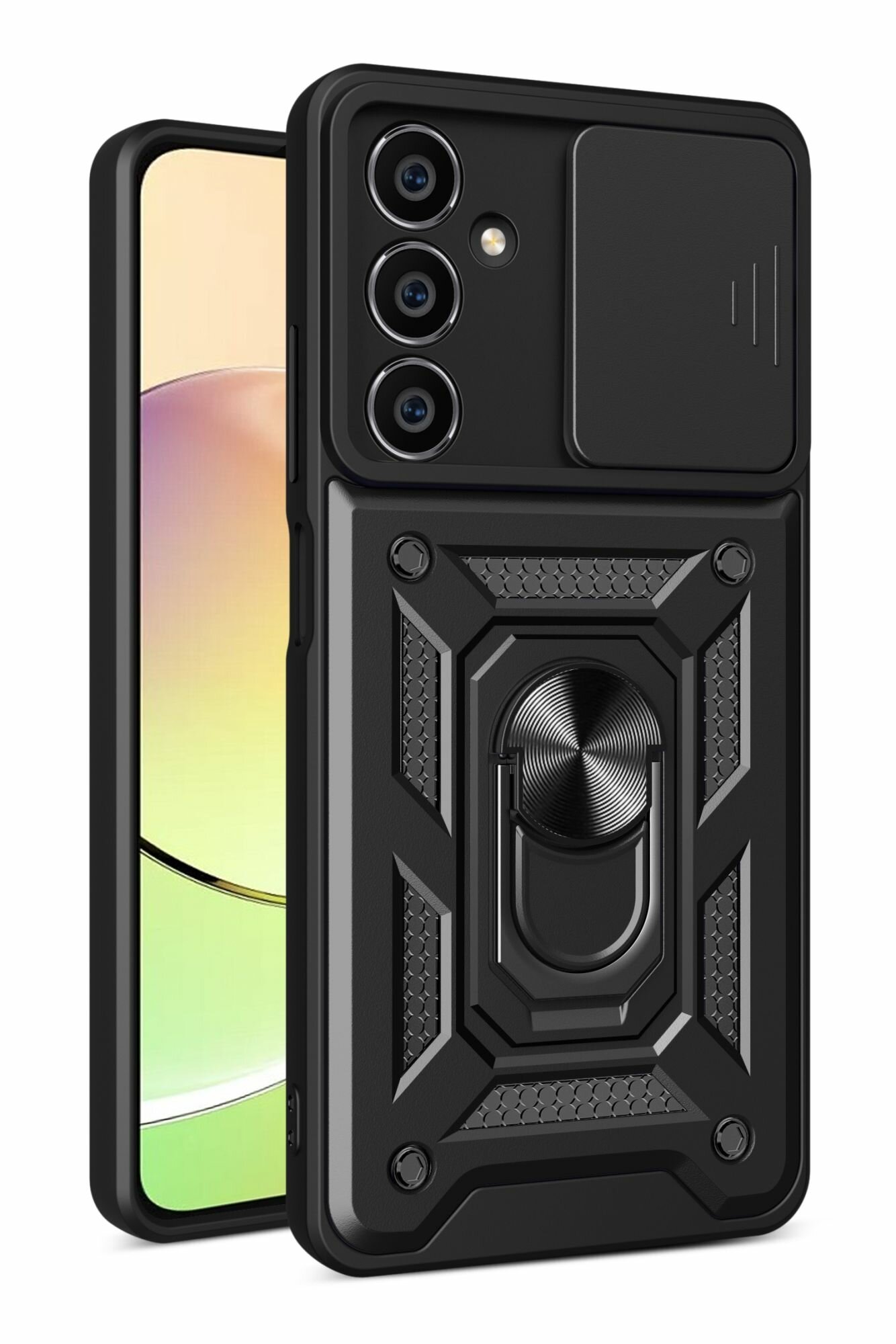 Чехол противоударный для Samsung S23 FE / Самсунг S23 ФЕ с защитой камеры armors (Черный)