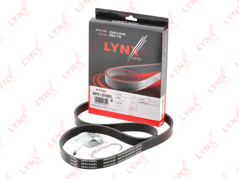 LYNXAUTO 6pk1249el ремень поликлиновой эластичный Ford (Форд) Focus (Фокус) II 1.8-2.0 04 / c-max 1.8-2.0 07-10