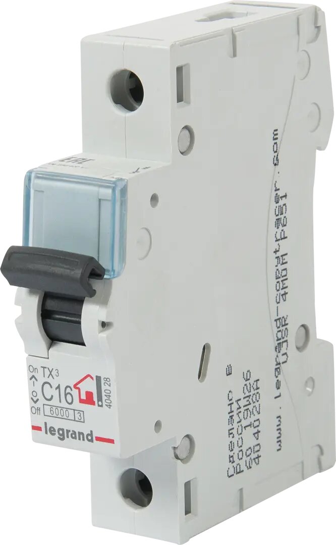 Автоматический выключатель Legrand TX3 1P C16 А 6 кА