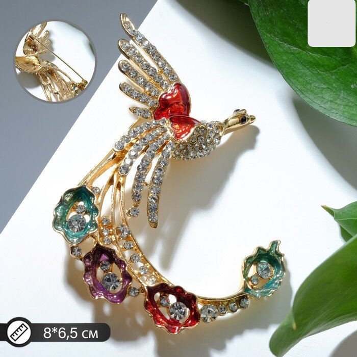 Брошь, стразы, эмаль