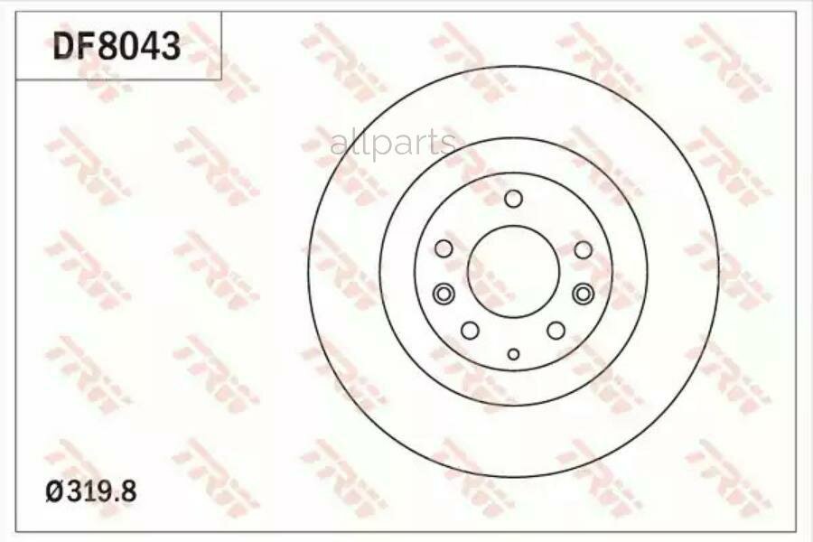 TRW DF8043 Диск тормозной передний MAZDA CX-7 06-14 / CX-9 07-> / FORD EDGE 10-> TRW DF8043