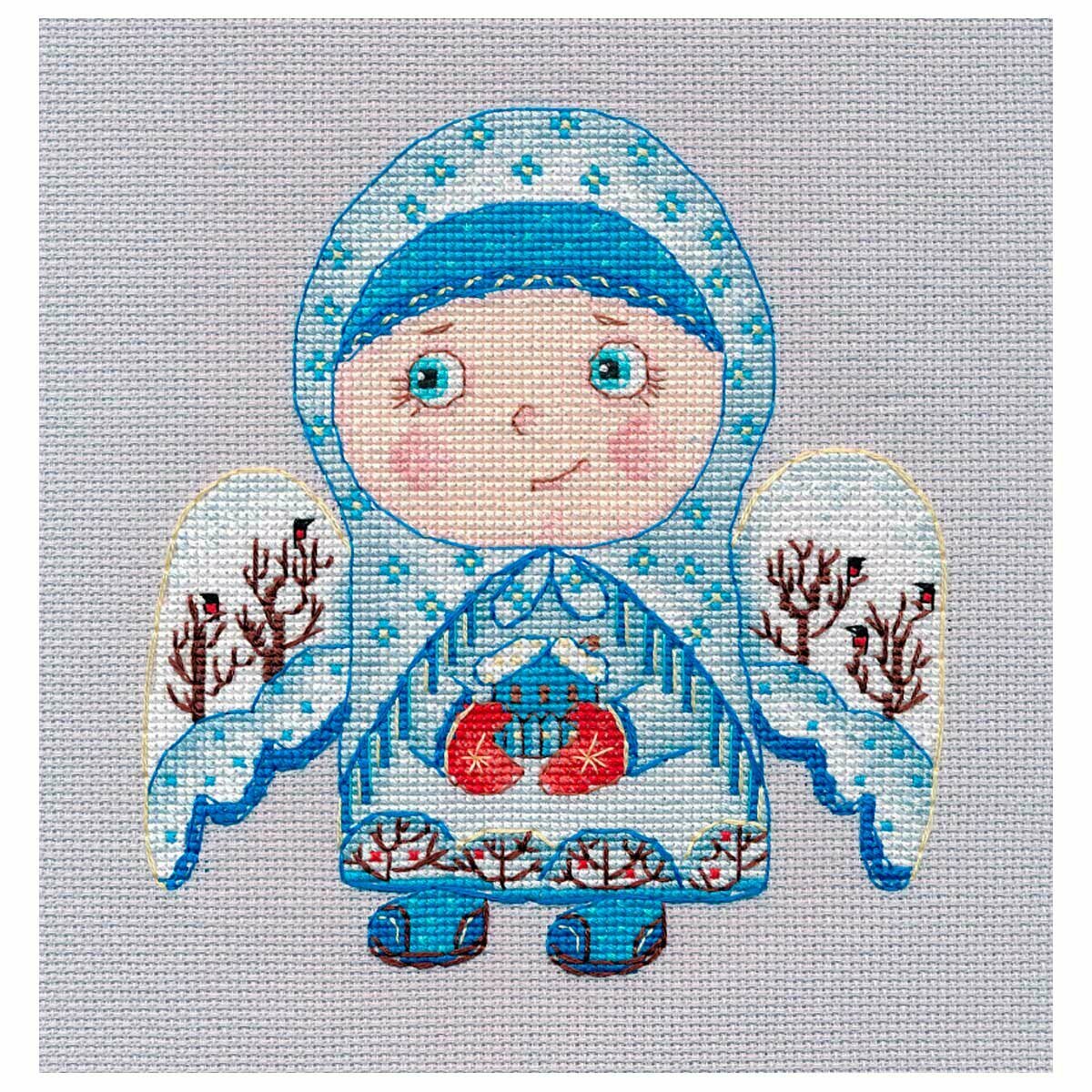 1547 Набор для вышивания крестом овен 'Зимний ангел' 13*15см