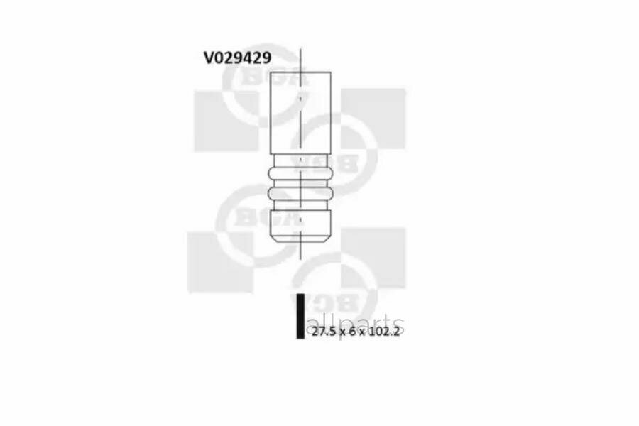 BGA V029429 Клапан выпускной OPEL [X16XEL, X14XE, Z16XEP]