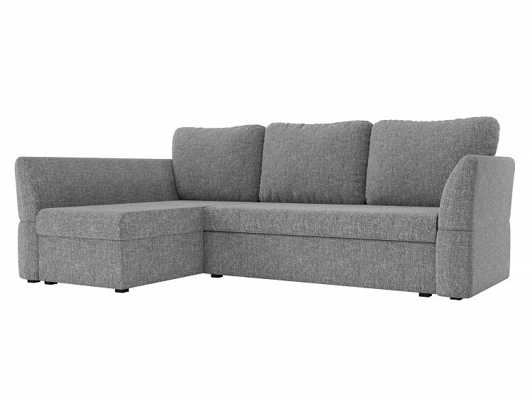 Угловой диван Гессен серый рогожка, дельфин, 230х150х74 см