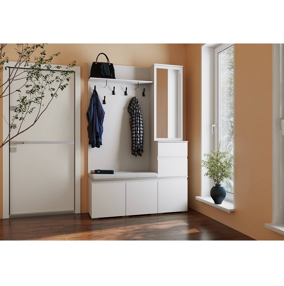 Прихожая Плейона в белом цвете , Комплект 1