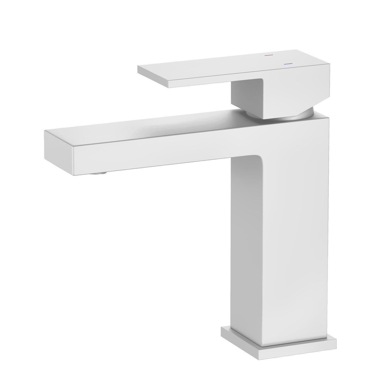 Смеситель для раковины Timo "Selene", латунь, рычажное управление, белый матовый