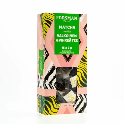 Чай в пакетиках FORSMAN Matcha-Vanilia (15х3 г) 45 г (из Финляндии)