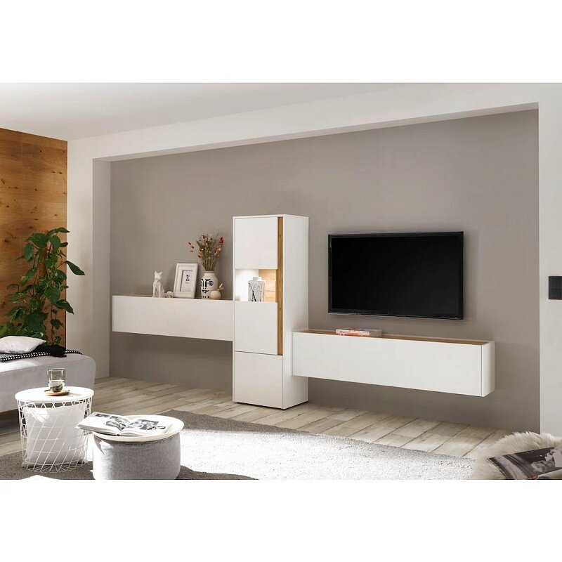 Стенка МебельЛэнд24 Анси-9 Белый с витриной