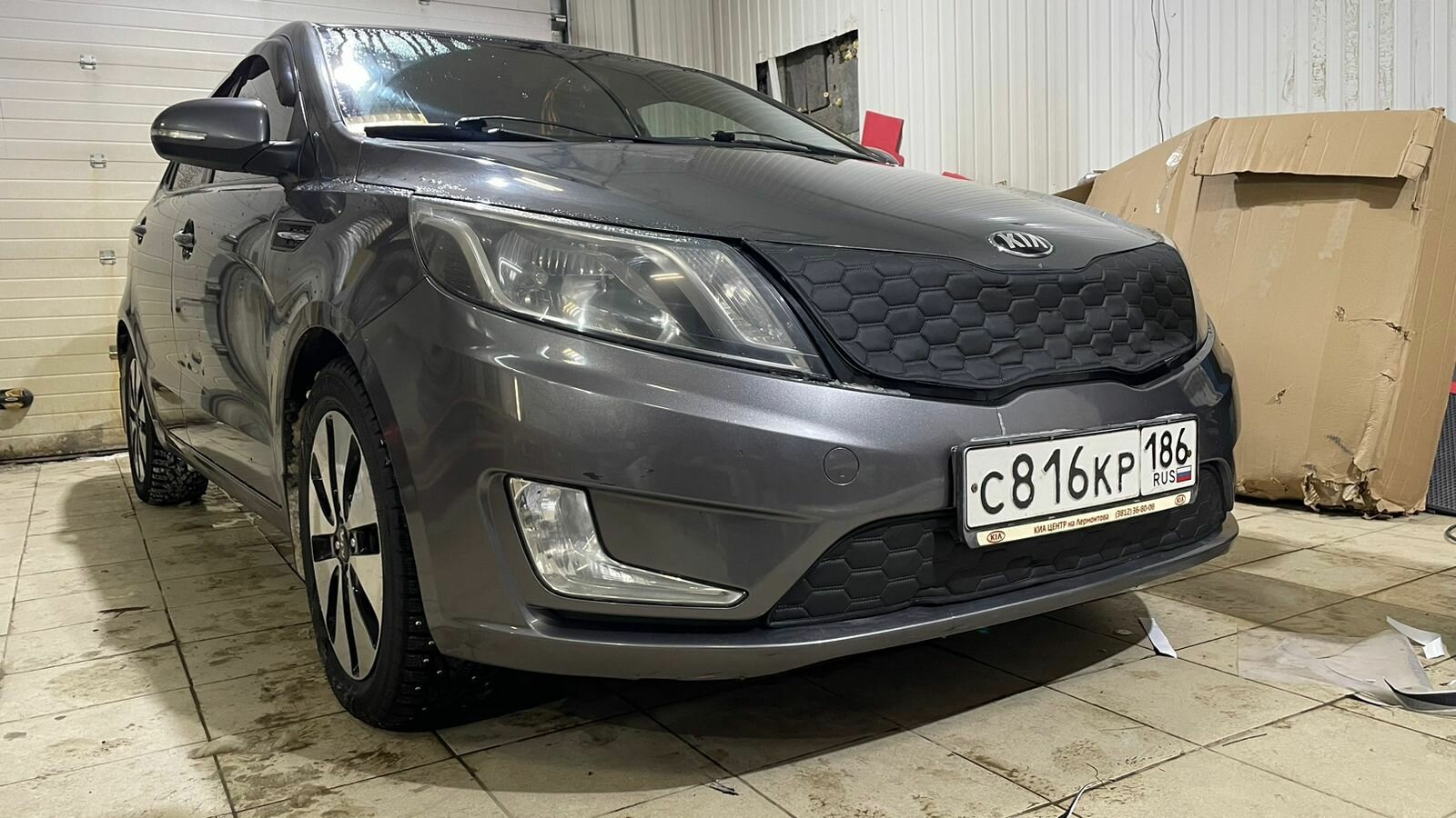 Утеплитель радиатора Экономия топлива Kia Rio (2011 -2015) III Киа Рио