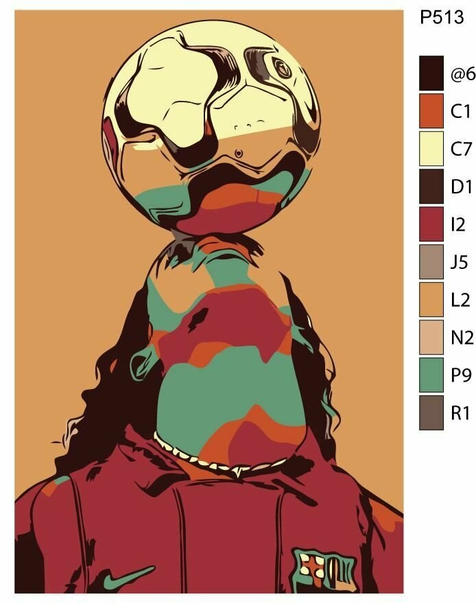 Детская картина по номерам P513 "Футболист Роналдиньо" 20x30