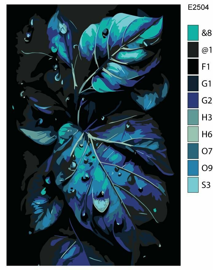 Детская картина по номерам E2504 "Листья монстеры" 20x30