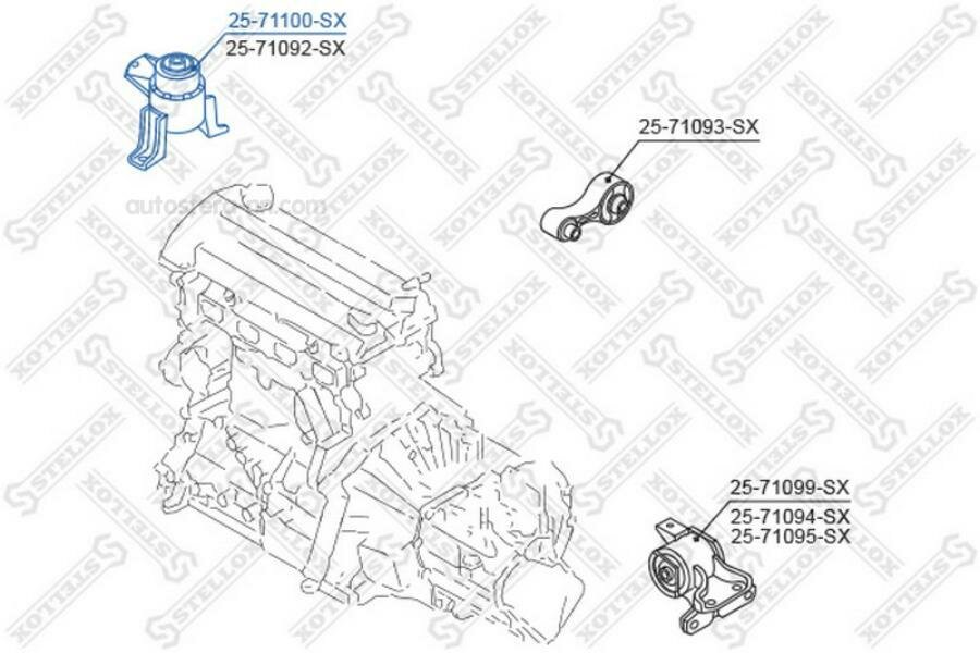 STELLOX 2571100SX Подушка ДВС правая АКПП Mazda 6 GG/GY 02>