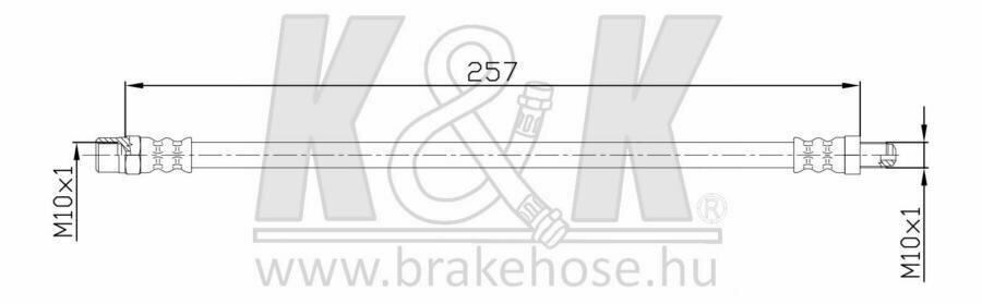 K&K FT4747 Шланг тормозной задн AUDI: 80 1.8 CC Q 84-86