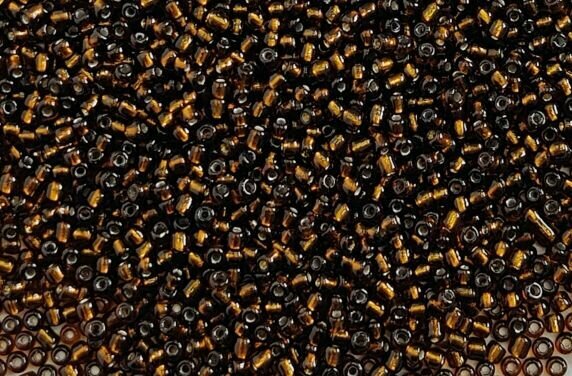 Бисер "ASMAR" размер №12, вес: 450 г, коричневый, внутреннее серебрение