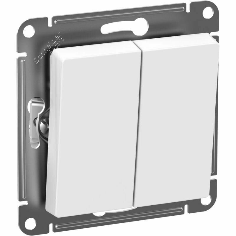 Выключатель 2-кл. Atlasdesign Aqua IP44 (сх. 5) 10AX механизм белый SE ATN440151