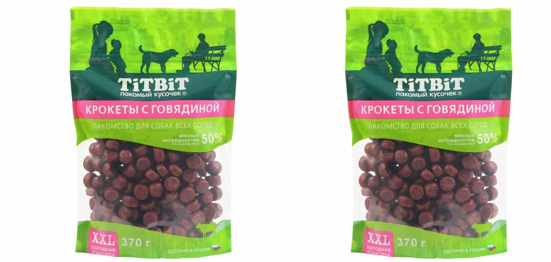 Titbit Лакомство для собак, Крокеты с говядиной XXL, 370 г, 2 шт