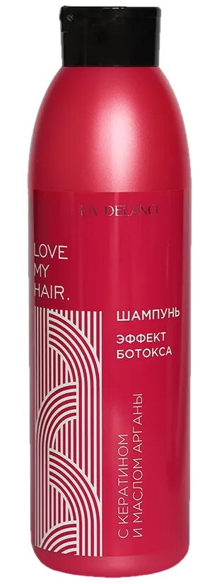 Liv Delano Шампунь для волос LOVE MY HAIR эффект ботокса с кератином и маслом арганы, 1000 мл