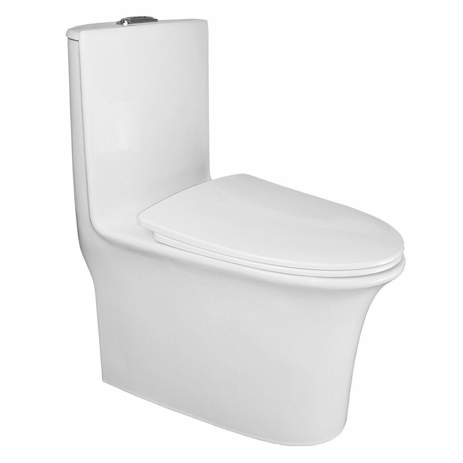 Унитаз-моноблок Azario Luna AZ-1037 напольный безободковый с сиденьем микролифт