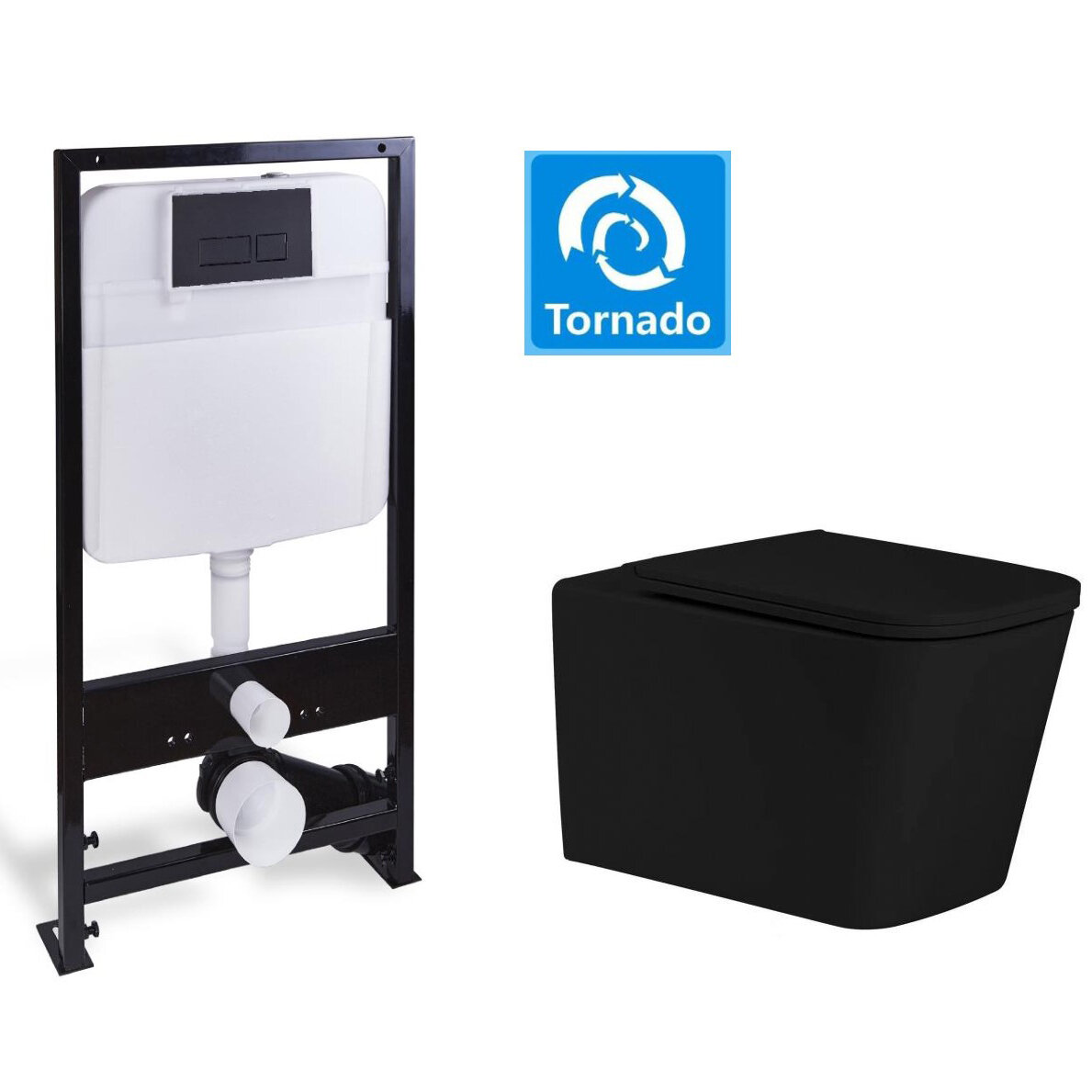 Унитаз с инсталляцией SantiLine SL-5027MB+SL-04