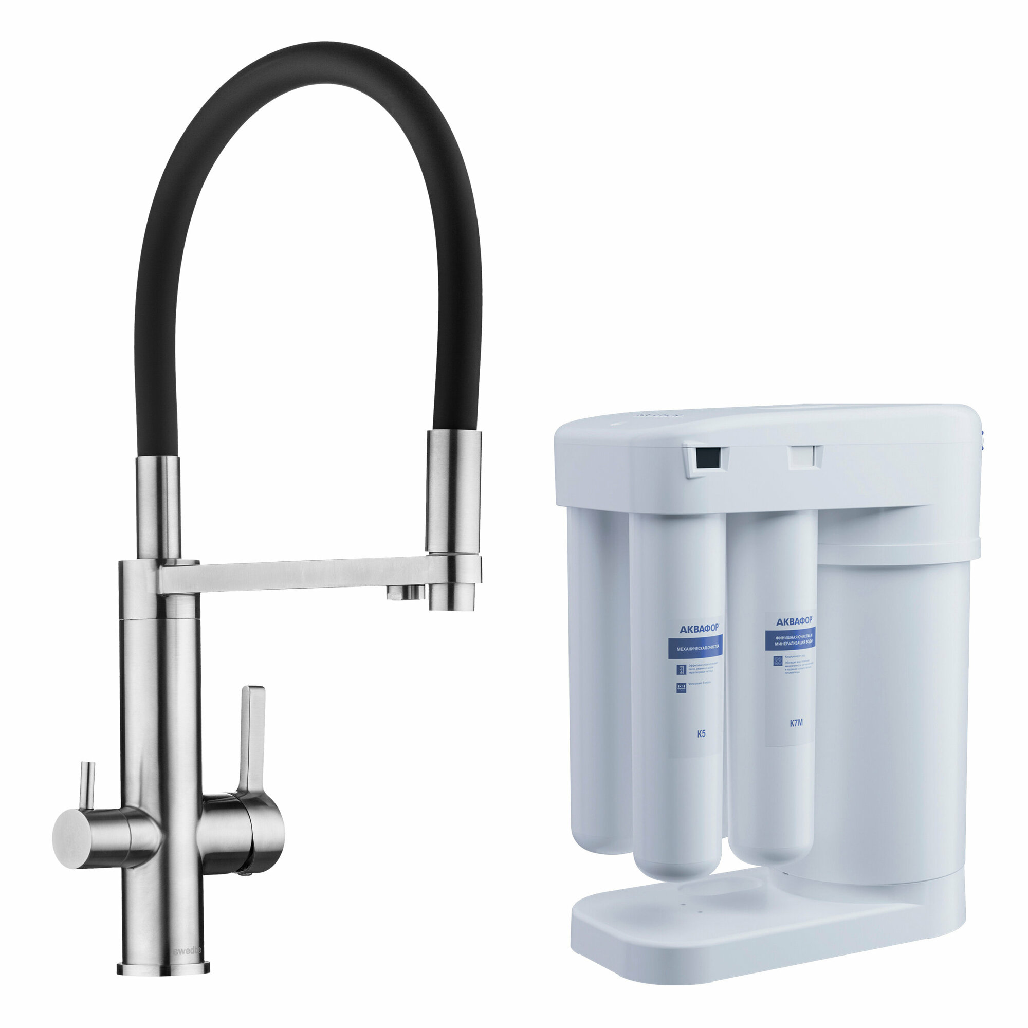 Смеситель для кухни в комплекте с фильтром Аквафор Морион Swedbe
