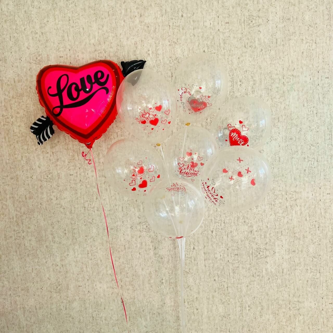 Шар-сердце с прозрачными шарами